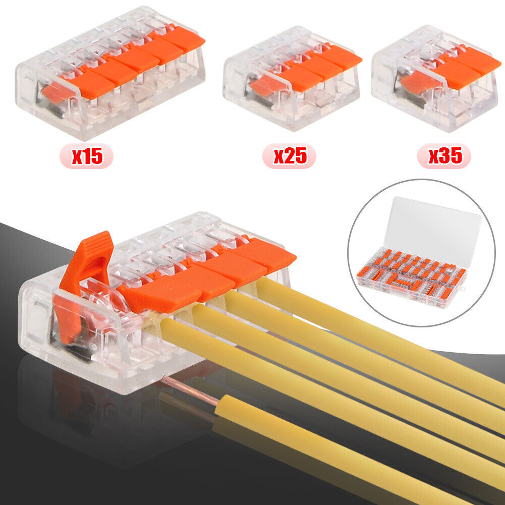75x For Wago 221 Electrical Connectors Wire Block Clamp Reusable ...