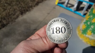 Vintage Sioux Falls South Dakota Journeyman Plumber Union Pin Pinback ...