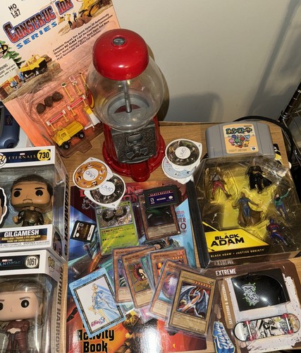 Vintage Video Game Lot, Sealed Toys/gumball Machine, And Cards (Pokemon ...