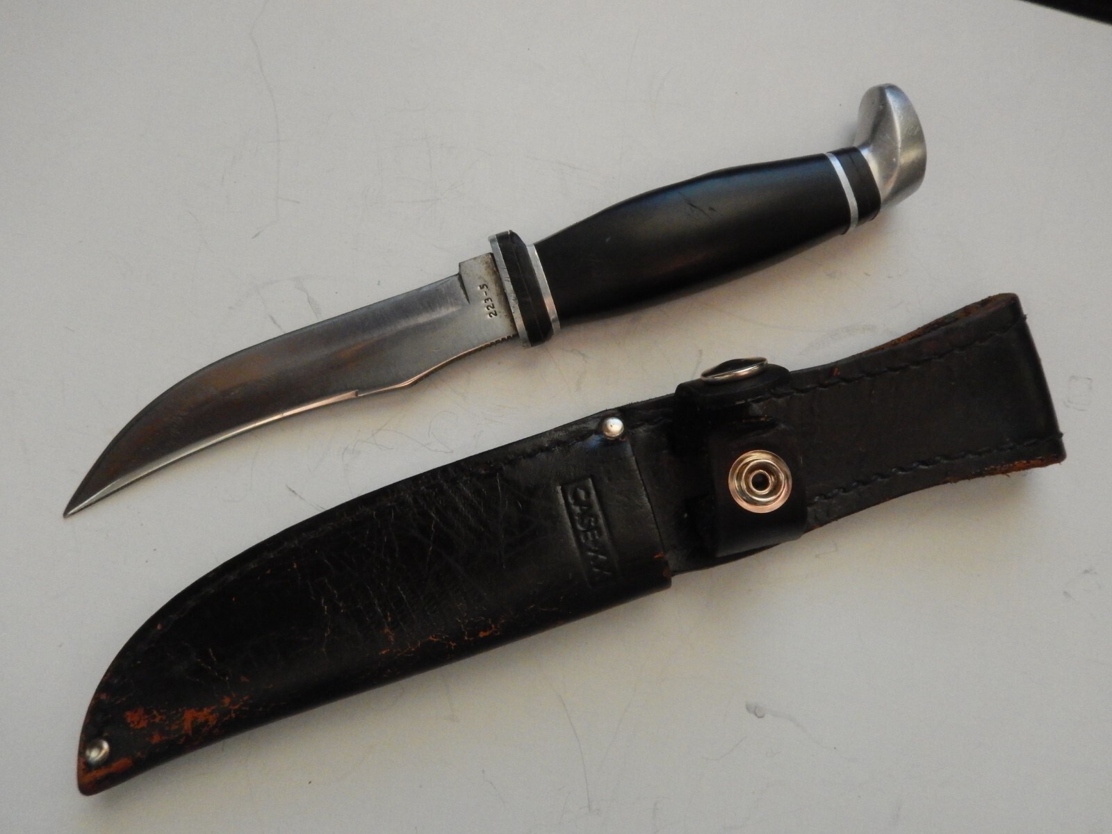 CASE-XX 223-5 Fixed Blade 10 dot Hunting Skinning Knife 1980 & Sheath ...