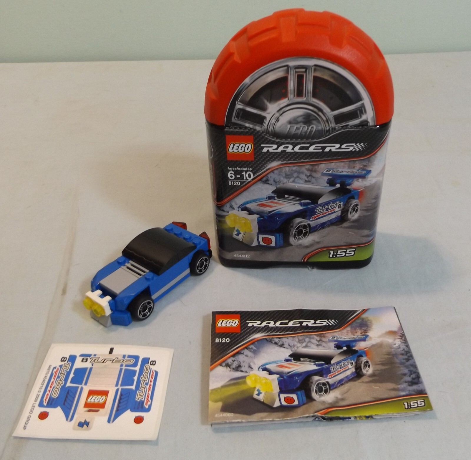 LEGO RACERS Set 8120 Rally Sprinter Blue Turbo Racecar 1:55 Complete ...