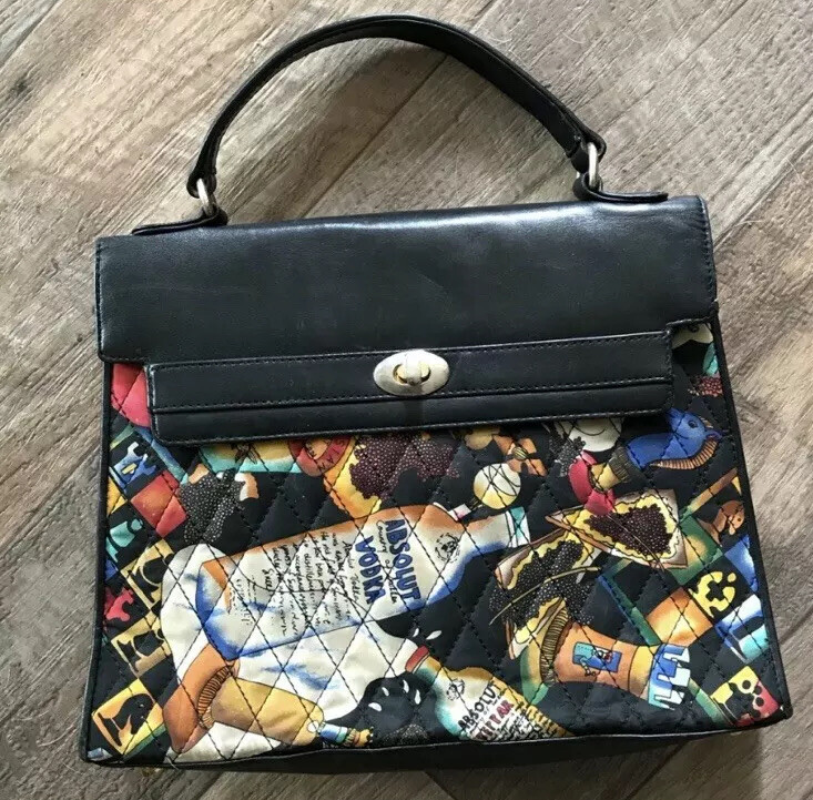 Limited Edition 90’s Vintage Nicole Miller Absolut Vodka Quilted Purse ...