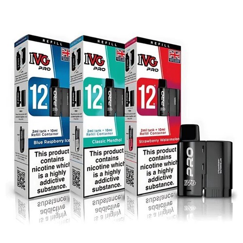 IVG Pro 12 Prefilled Refill Pods | 20mg Nic Salt | 10,000 Puffs | E-Cig ...