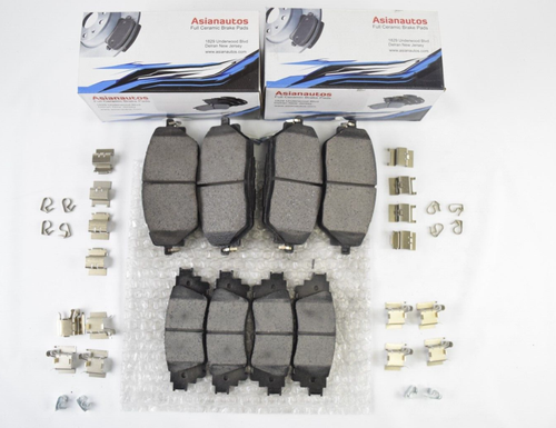 Asianautos Ceramic Front and Rear Brake Pads With Hardware For Toyota C ...