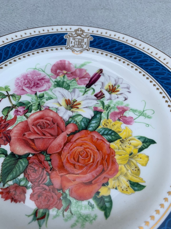 Royal Worcester Celebration Bouquet Plate - Queen Elizabeth's 60th ...