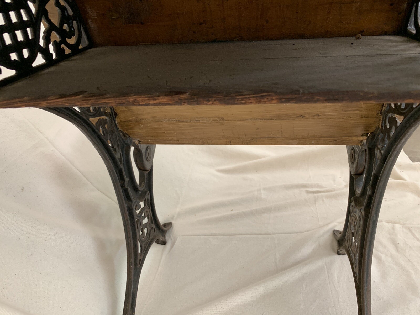 Antique 19th Century Cast Iron Scroll & Wooden School Desk | eBay