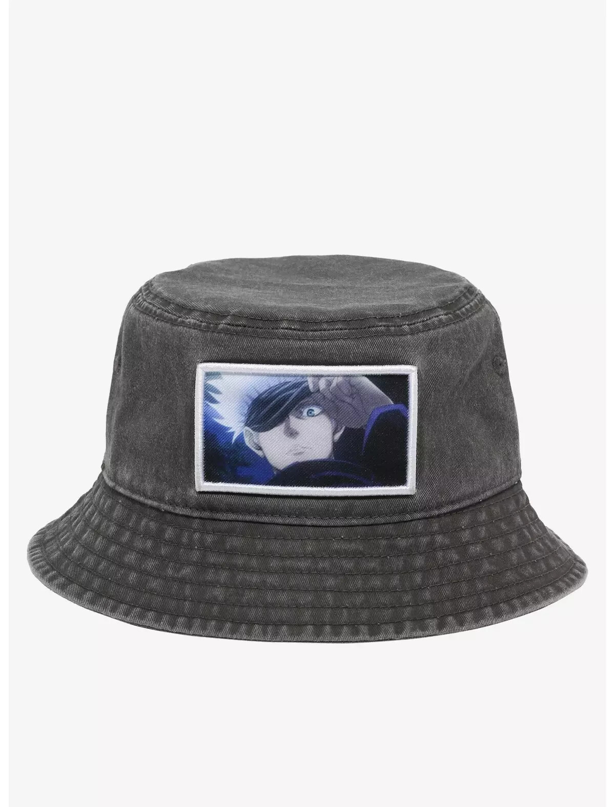 BIOWORLD Jujutsu Kaisen Gojo Patch 100% COTTON GREY Bucket Hat ADULT ...