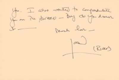 JOAN RIVERS - AUTOGRAPH LETTER SIGNED 4/1992 | eBay