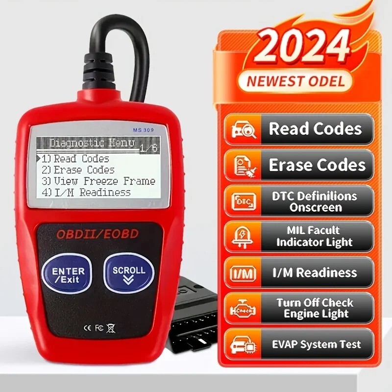 MS309 Automotive Code Reader OBD2 Scanner Diagnostic Tool Car Check ...