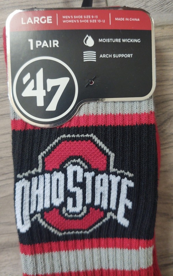 Ohio State Buckeyes '47 Brand crew socks NCAA Red Duster Sport adult ...