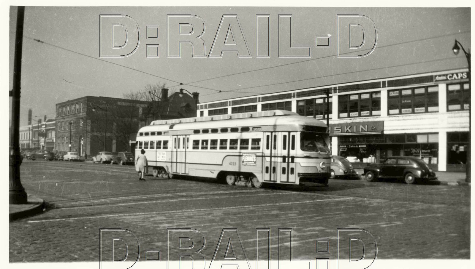 9AA704 RP 1946/90s CLEVELAND TRANSIT SYSTEM STREETCAR 4223 E SUPERIOR ...