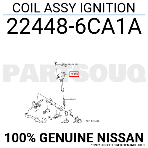 224486CA1A Genuine Nissan COIL ASSY IGNITION 22448-6CA1A | eBay