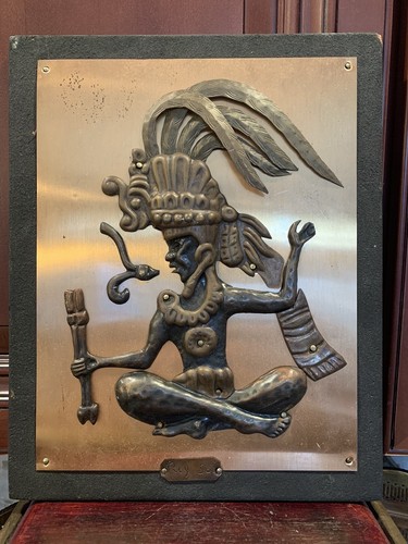 Old Signed Copper Art Craft Inca Aztec Maya South American Sculpture ...