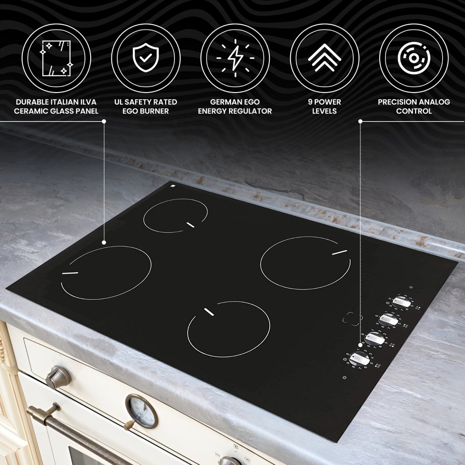 Ramblewood 4 Burner Electric Cooktop, EC4-60, UL rated German EGO ...