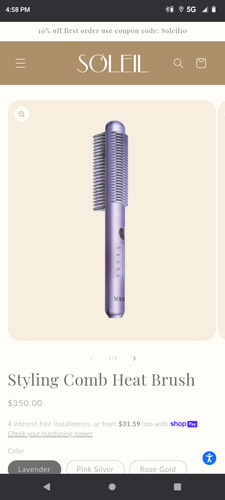 Soleil Styling Comb L40HBS-M39 Ionic Technology 450° Straightener ...