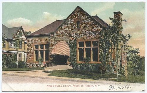 Nyack on Hudson NY Nyack Public Library postcard hand tinted C35 | eBay