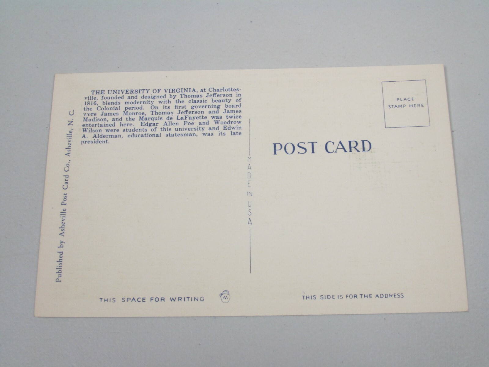 J607 Postcard University of Virginia from the Air Charlottesville VA ...