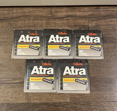 50 NOS Vintage Gillette ATRA Trac II Twin Razor Blade Packs Schick ...