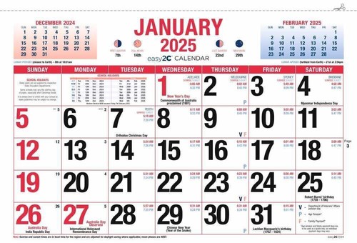 2025 Allen's EsE-2C BIG PRINT EASY TO SEE Wall Calendar ESE A4 Size ...