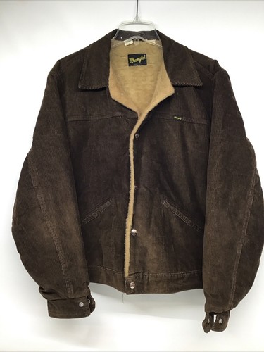 Vintage Wrangler Brown Corduroy Jacket Sherpa Lined Size 46 | eBay