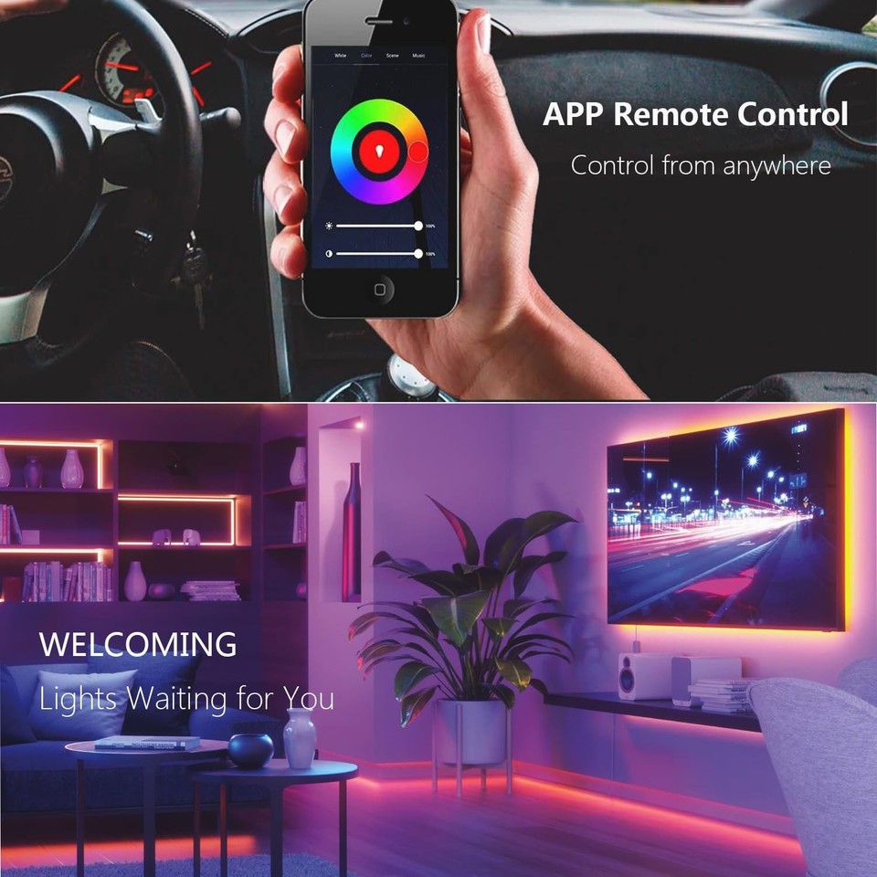 Smart Under Cabinet Lighting with Remote,RGB Cabinet Lights,Color ...