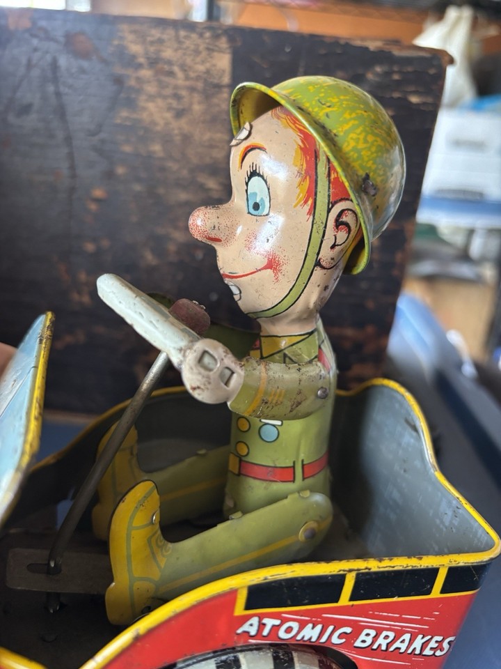 1940’s G.I. Joe And His Jouncing Jeep Tin Litho Wind Up Toy! Vintage ...