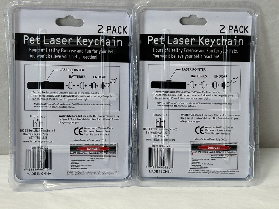 Cat Laser Pointer Keychain Teaser Flashlight Dog Pet Light 4 Lasers W ...
