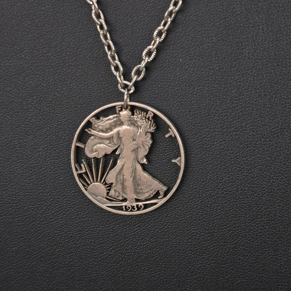 Vintage 1939 US Walking Liberty Silver Half Dollar Cut Out Coin ...