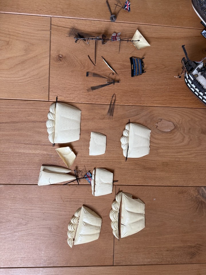 Vintage 60s Pre Built Airfix Model Boats HMS Victory & HMS Prince ...