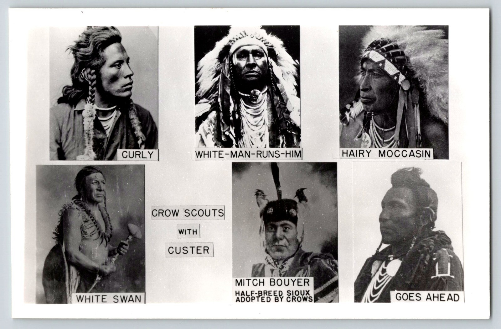 Postcard RPPC Native American Crow Scouts w General Custer | eBay