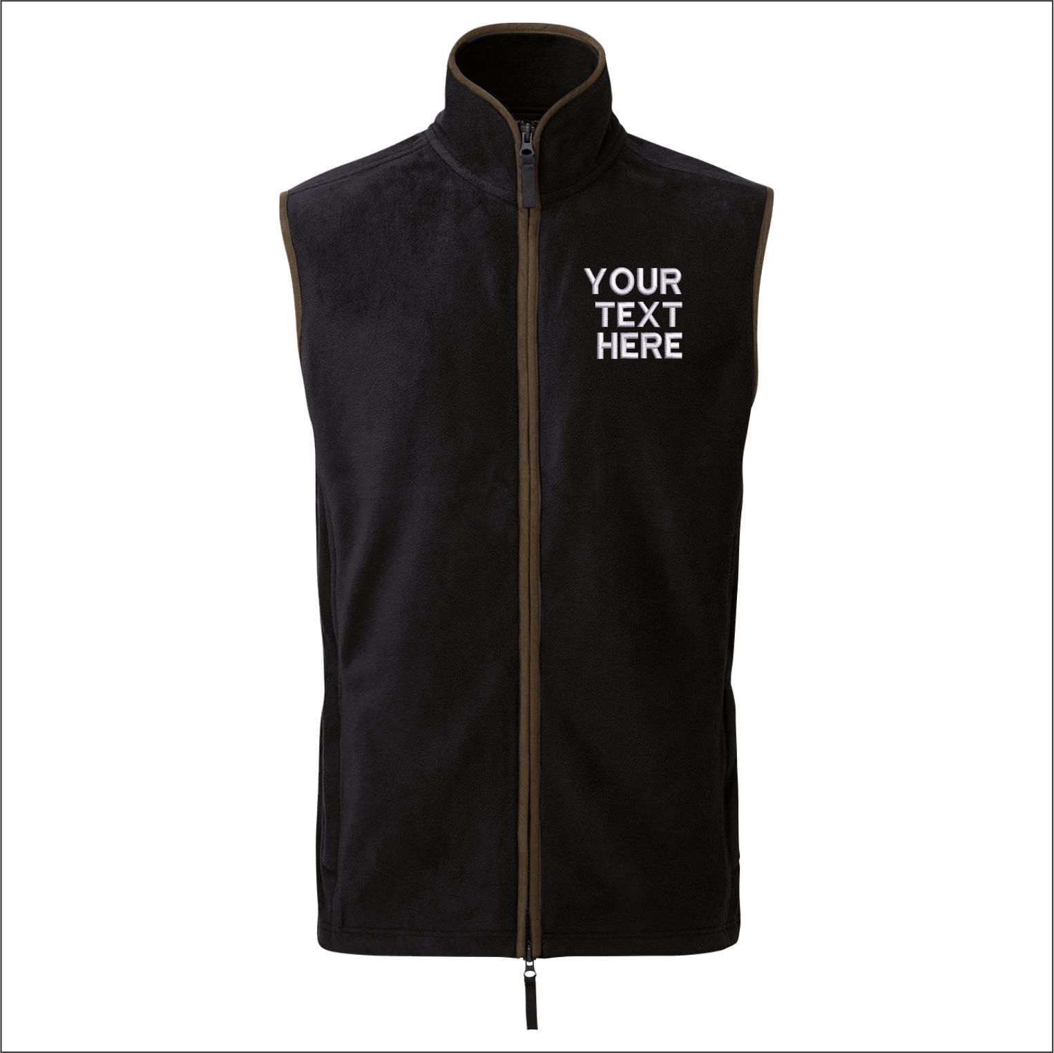 Premier Personalised Embroidered Men's Custom Text Artisan Fleece Gilet ...