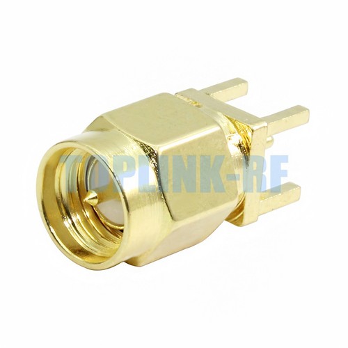 100x SMA Male Plug Thru Hole RF Coax Connector Vertical PCB Mount ...