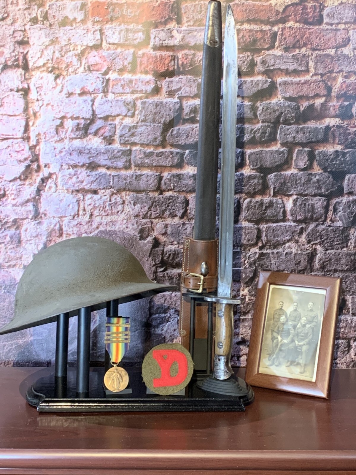 14" Combination Helmet/Bayonet Display Stand - All Black Finish- Custom ...