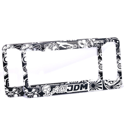 X2 JDM Graffiti USA Standard License Plate Frame Tag Cover Holder black ...
