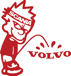 SCANIA Calvin pissin on Volvo Trucks die cut Vinyl car decal sticker | eBay
