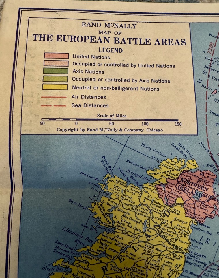 World War II Global War Map, Rand McNally Invasion Issue, circa 1940 | eBay