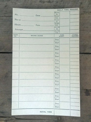 100 x Vintage IBM Time Recorder Clock - Daily Time Record Bundy Punch ...