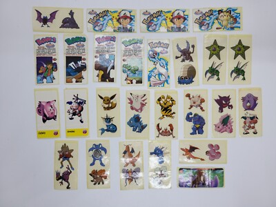 Pokemon Digimon Vintage Wrap Stickers Inserts 26 Pieces | eBay