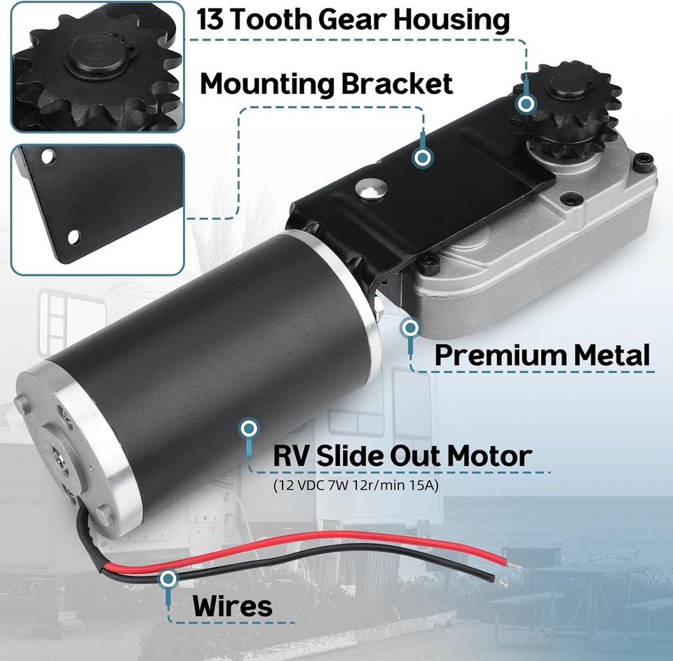 RV Slide Out Motor&Gear Housing For BAL Accu-Slide Cable Slide Out ...