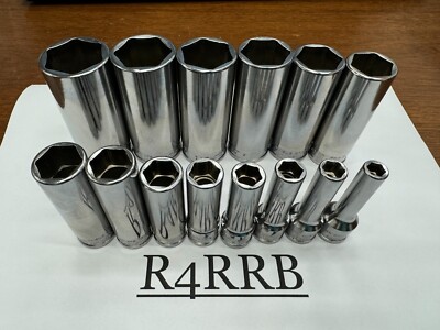 Snap-on Tools USA NEW 14pc 3/8" Drive SAE DEEP 6pt FDX XTRA Socket Set ...
