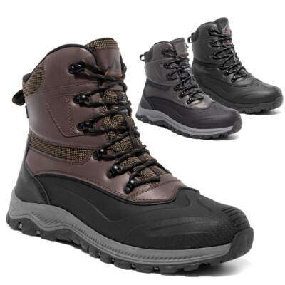 Men's Snow Boots Waterproof Construction Winter Insulated Warm Hiking ...