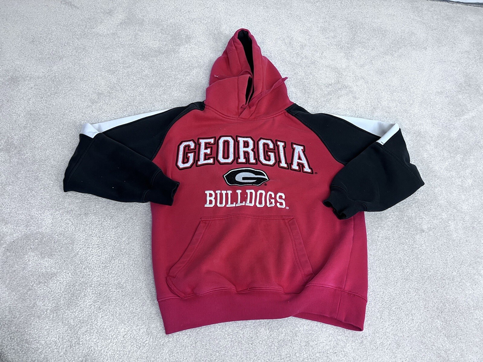 Georgia Bullldogs Hoodie Small Red Spell Out Embroidered Hooded ...