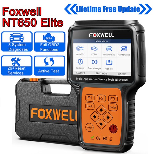 FOXWELL NT650 Elite OBD2 Scanner Car ABS SRS Engine EPB TPMS Reset ...