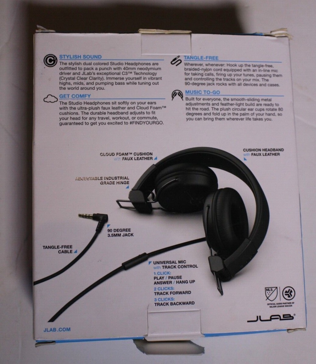 JLab Audio Wired On-Ear Headphones - Black for sale online | eBay
