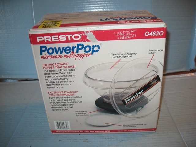 Presto POWERPOP Microwave Popcorn Popper Stock Number 04830 for sale ...