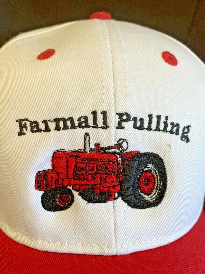 Vintage embroidered FARMALL Red/white Snapback Cap Hat Farmall pulling ...