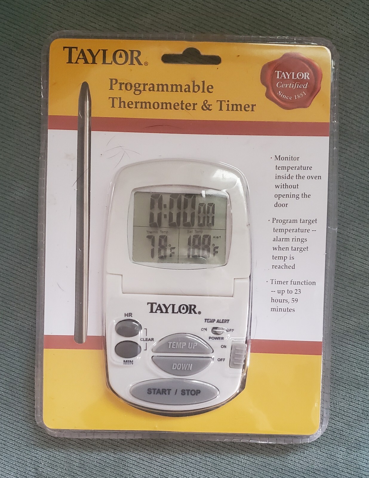 NIP Taylor Digital Cooking Timer/Thermometer Programmable 1470N/1478 | eBay