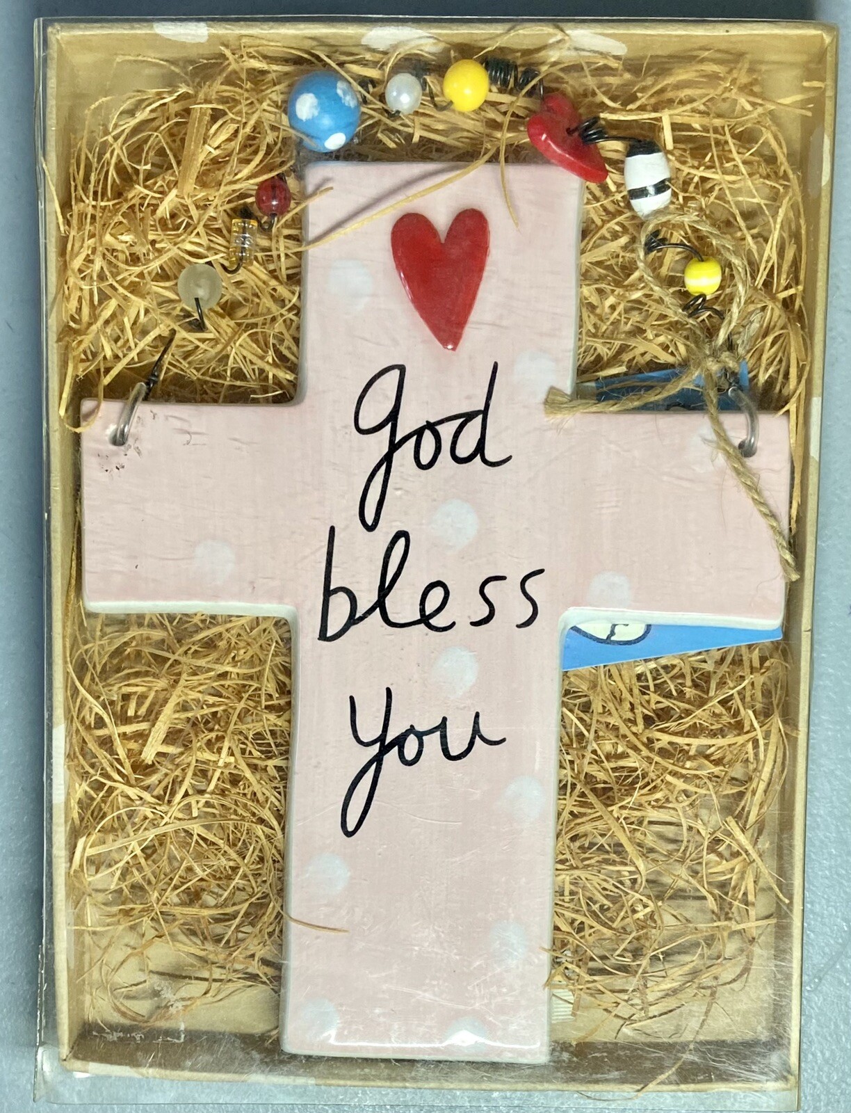 Silvestri Sandra Magsamen 8” Ceramic Cross Wall Plaque ”God Bless You ...