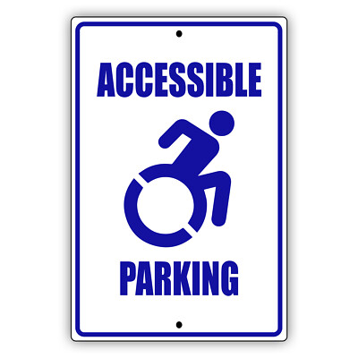 Handicap Accessible Parking Metal Sign Outdoor Disabled Notice Aluminum ...
