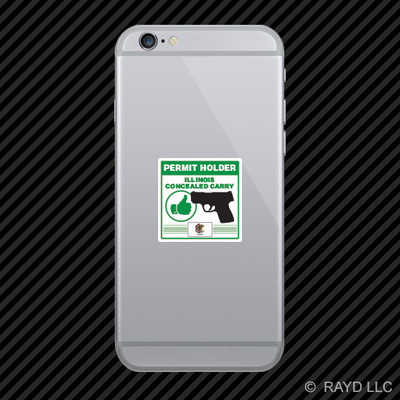 Illinois Concealed Carry Permit Holder Cell Phone Sticker Mobile 2a ...
